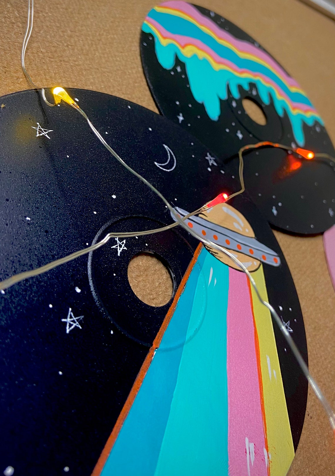 5 Pack Painted Cd's for Room Decor Handpainted Drippy - Etsy