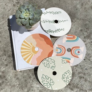 4 Pack Painted Cds for Room Decor | Handpainted | Boho Aesthetic ...