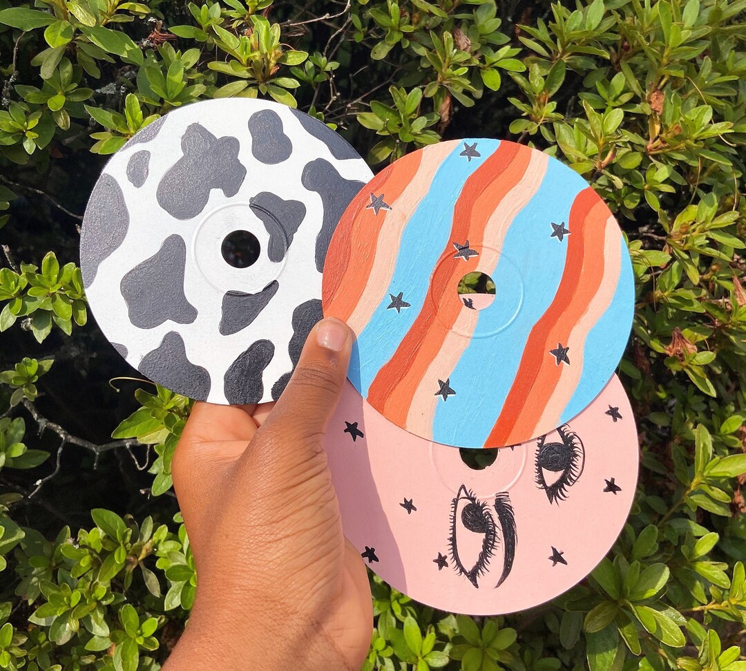 Decorative Cds; Hand Painted Set of 3 Aesthetic Cds - Etsy