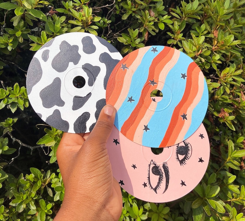 Decorative Cds Hand Painted Set of 3 Aesthetic Cds - Etsy