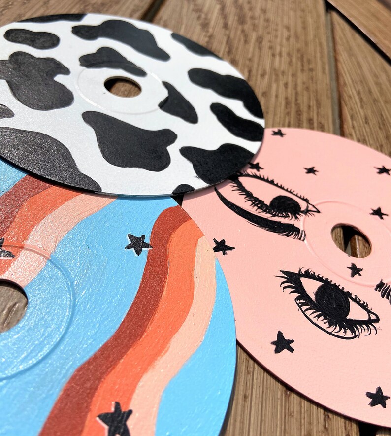 Decorative Cds; Hand Painted Set of 3 Aesthetic Cds - Etsy