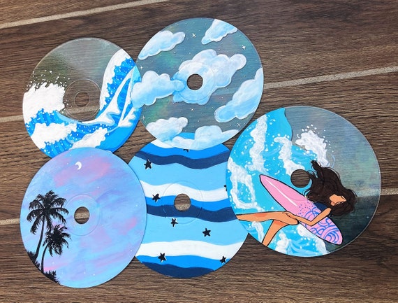 Custom Cds for Room Decor Pack of 5 Handmade Painted Cds - Etsy