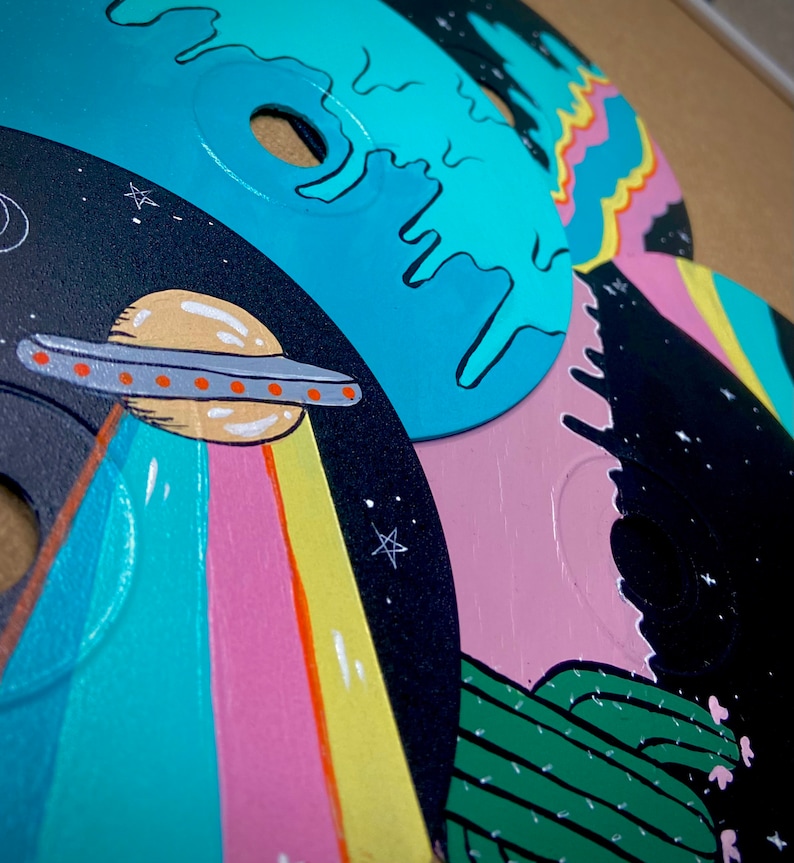 5 Pack Painted Cd's for Room Decor | Handpainted | Drippy Galaxy ...