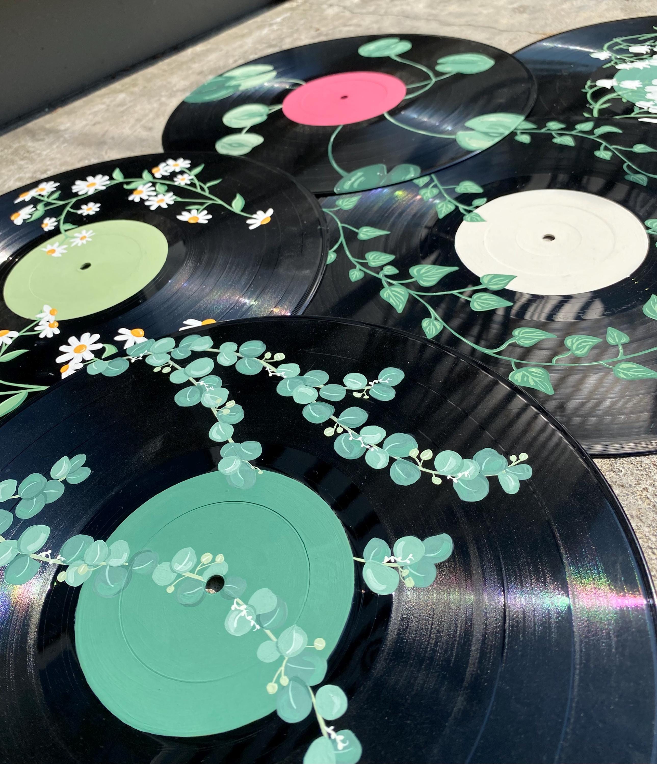 12" Foliage Themed Painted Vinyl Record | Handpainted | Choose a Design ...