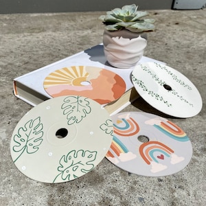 4 Pack Painted Cds for Room Decor | Handpainted | Boho Aesthetic Designs - Etsy