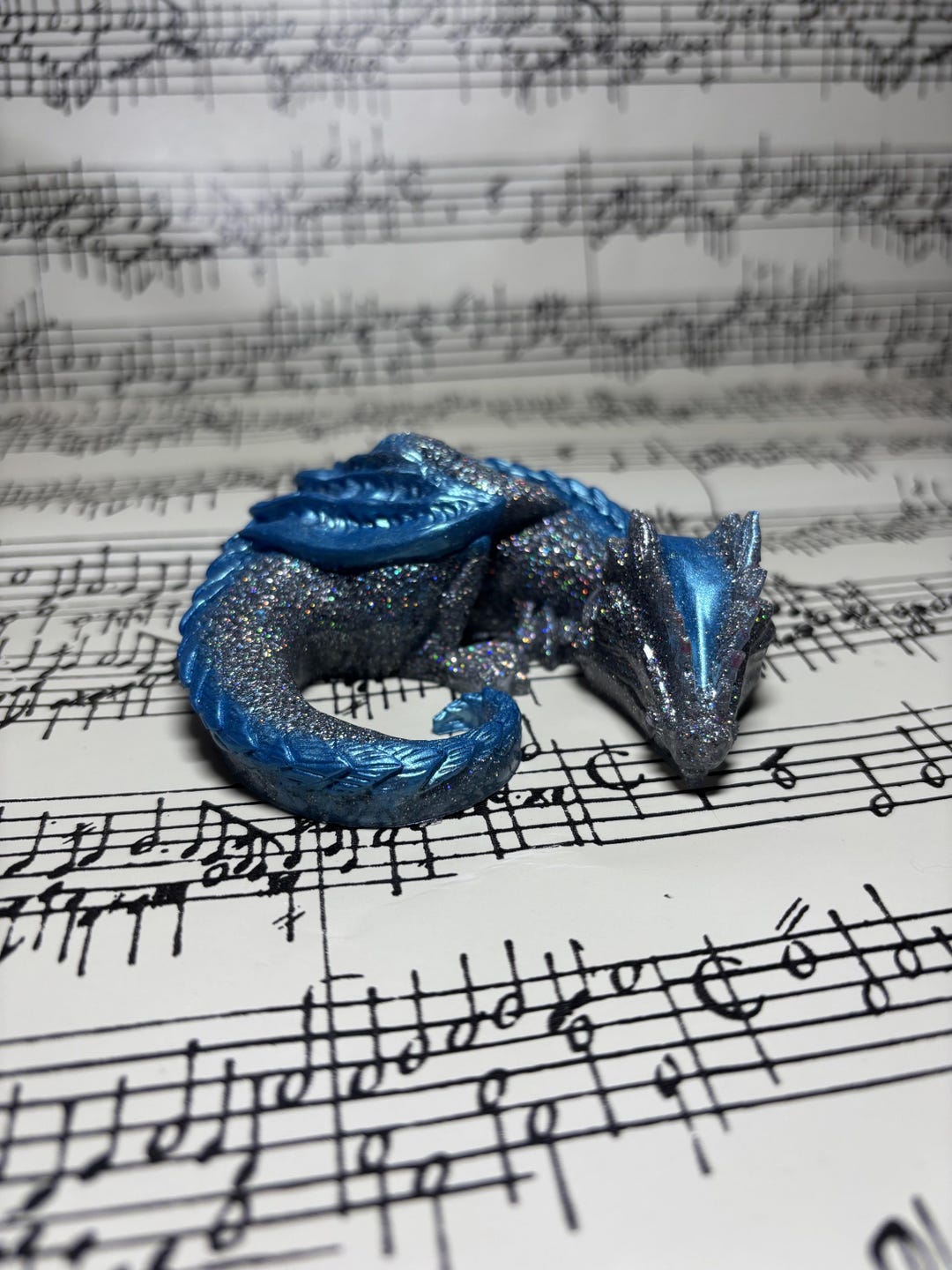 Silver & Blue Dragon - Etsy