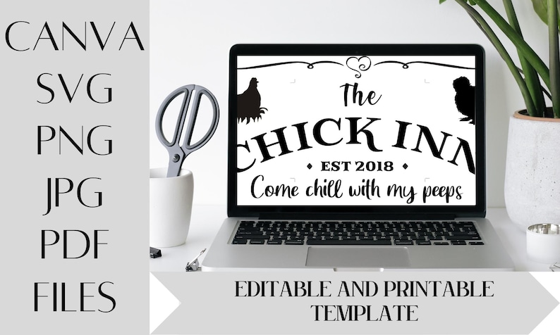 Coop Sign 'the Chick Inn' Sign Template Bundle - Editable Canva, Cricut ...