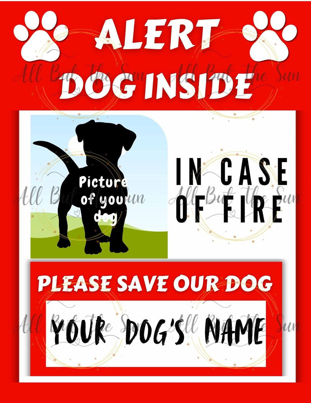 Pet Fire Safety Sticker | Personalized Waterproof Pet Alert for ...