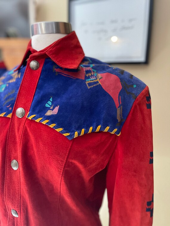 Vintage Fringe Indian Aztec Embroidered Jacket Wester… - Gem