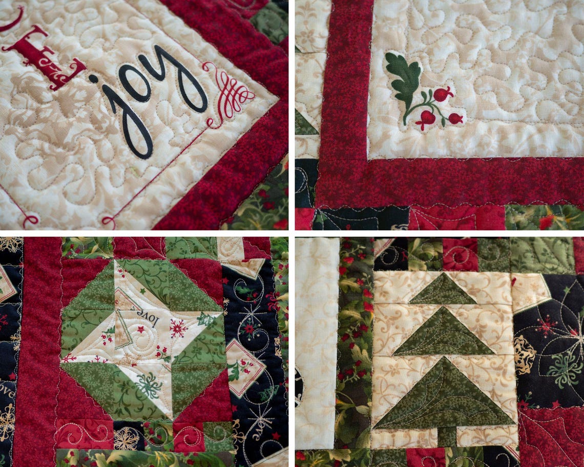 Custom Quilted Christmas Throw Blanket or Oversized Wall Hanging, Size ...