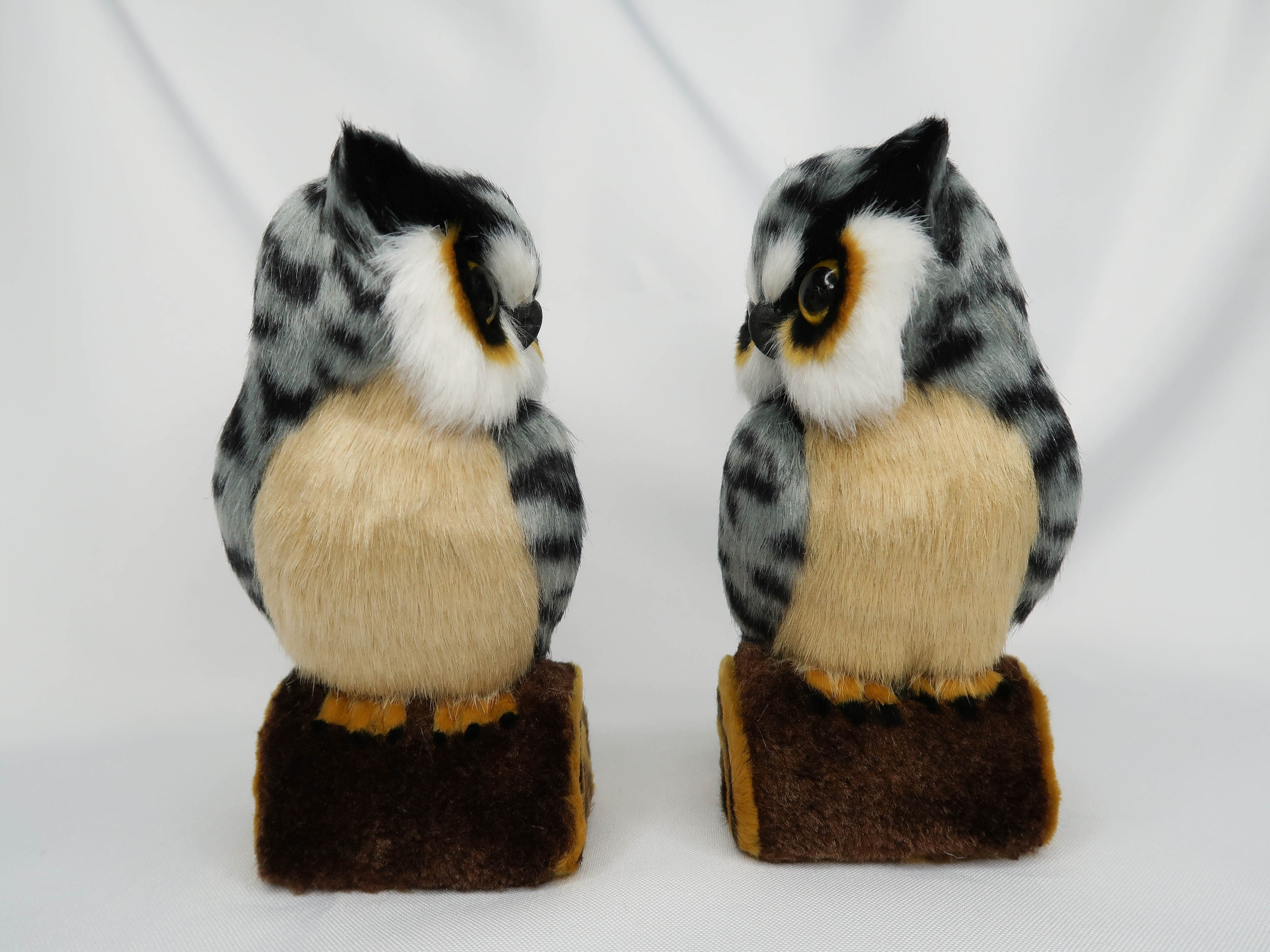 Handmade Lifelike Owls | Furry Owl Figure Made With Soft Synthetic Fur ...