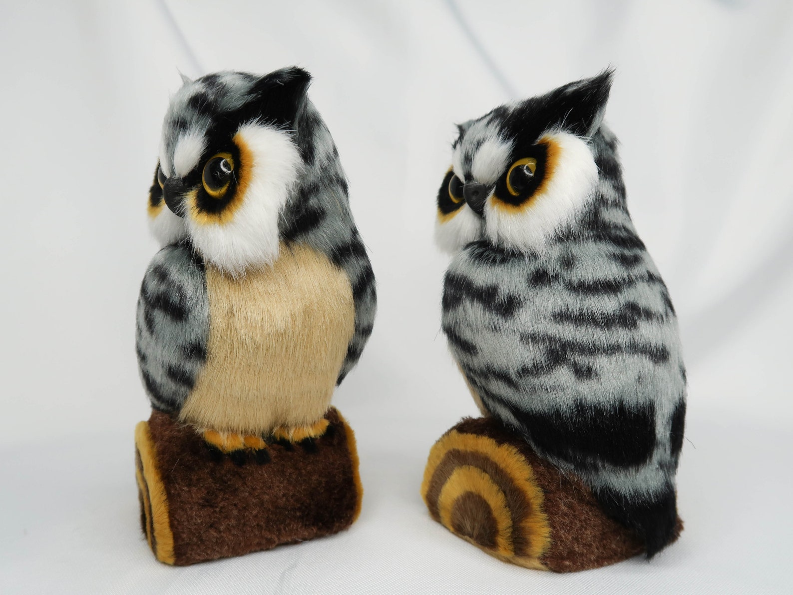 Handmade Lifelike Owls | Furry Owl Figure Made With Soft Synthetic Fur ...