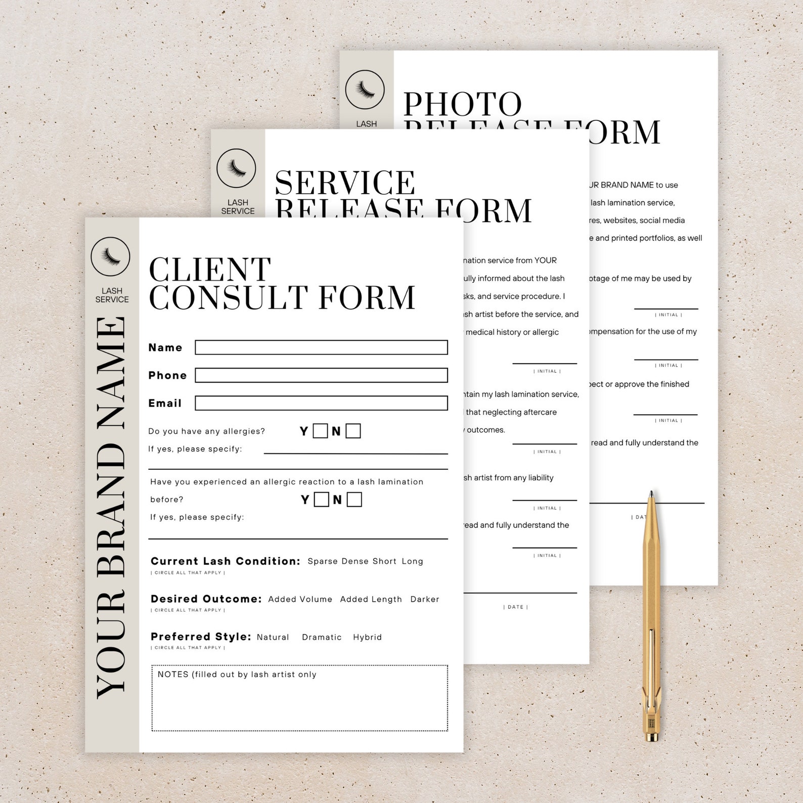 Lash Artist Client Consent Form | Photo Release and Service Release ...