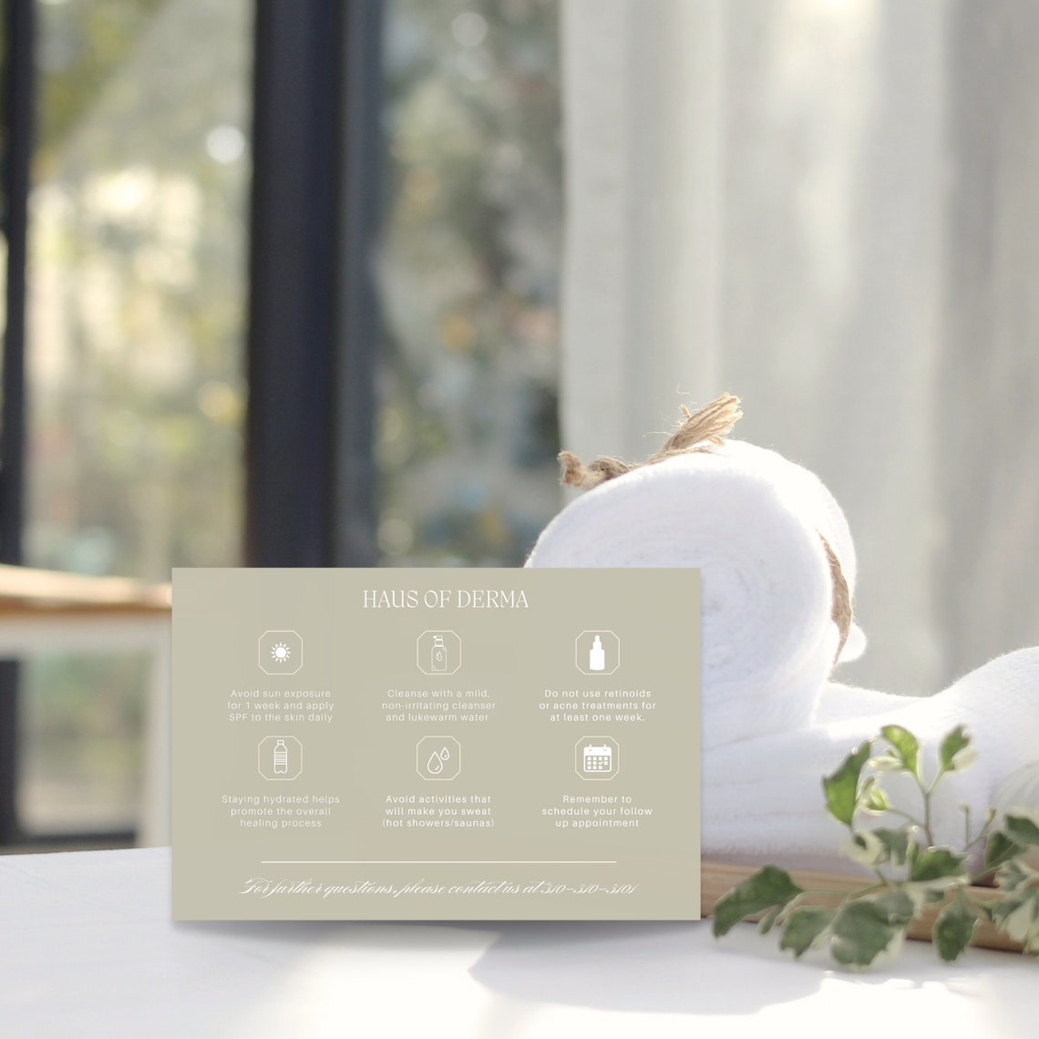 Microneedling Aftercare Card Esthetician Care Cards Facial Service ...