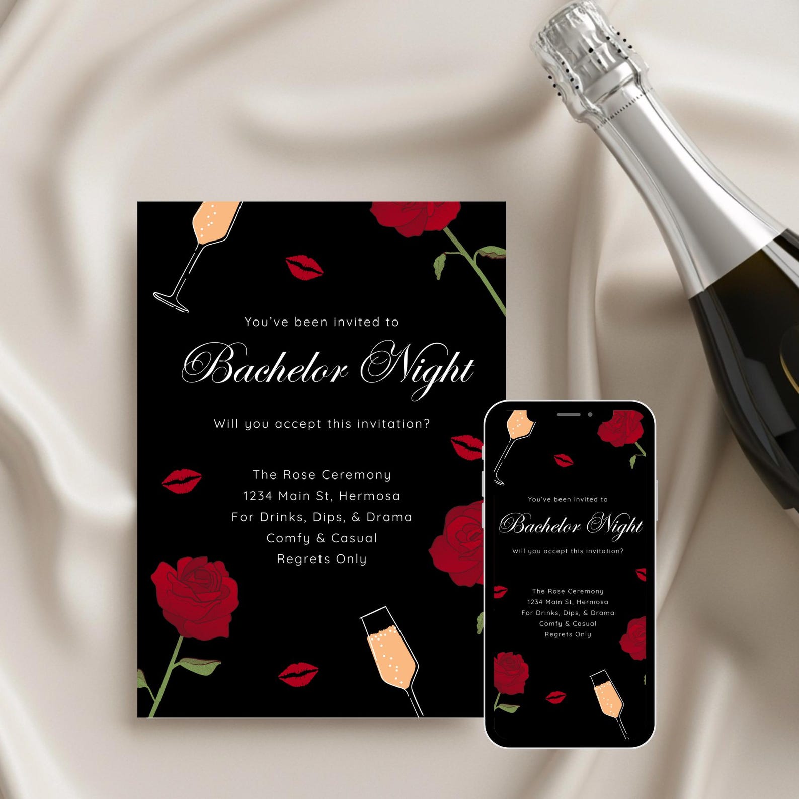 Bachelor Night Party Invitation Template | the Bachelorette Watch Party ...