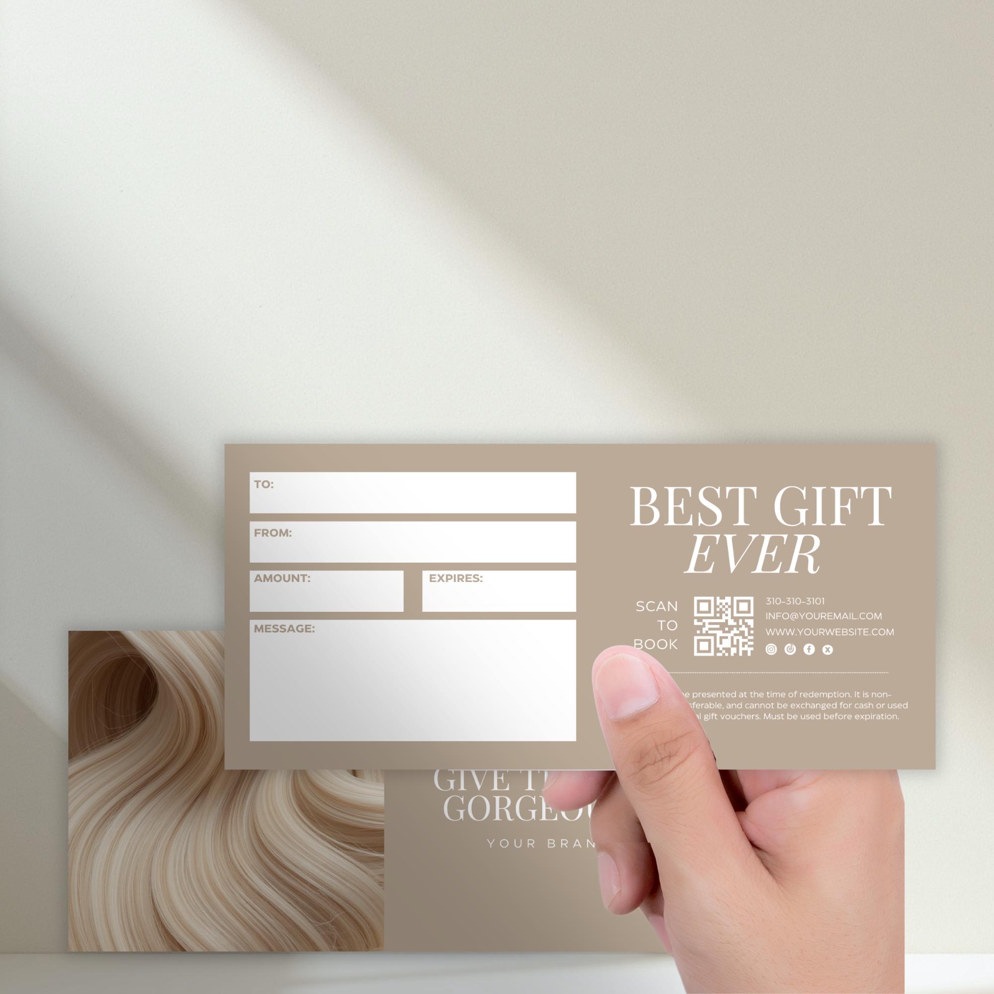 Hair Salon Gift Certificate Template | Printable Gift Card | Beauty ...