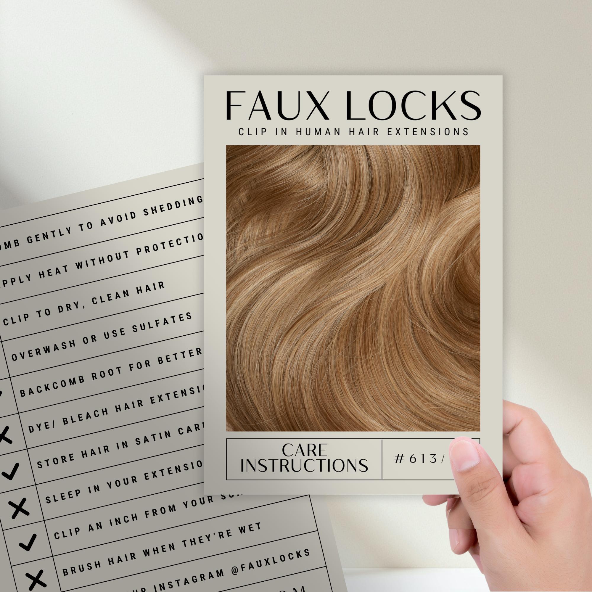 Clip-in Hair Extensions Care Card | Hair Extensions Aftercare Guide ...