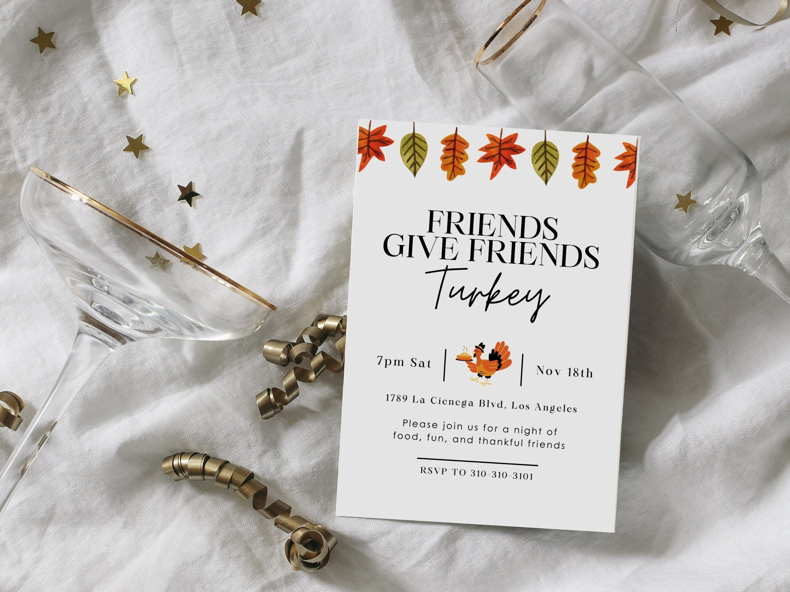 Funny Friendsgiving Invitation Design | Friendsgiving Invite ...