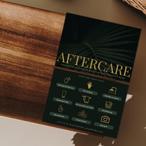 Spray Tan Artist Aftercare Card Editable Template Client Care Cards ...