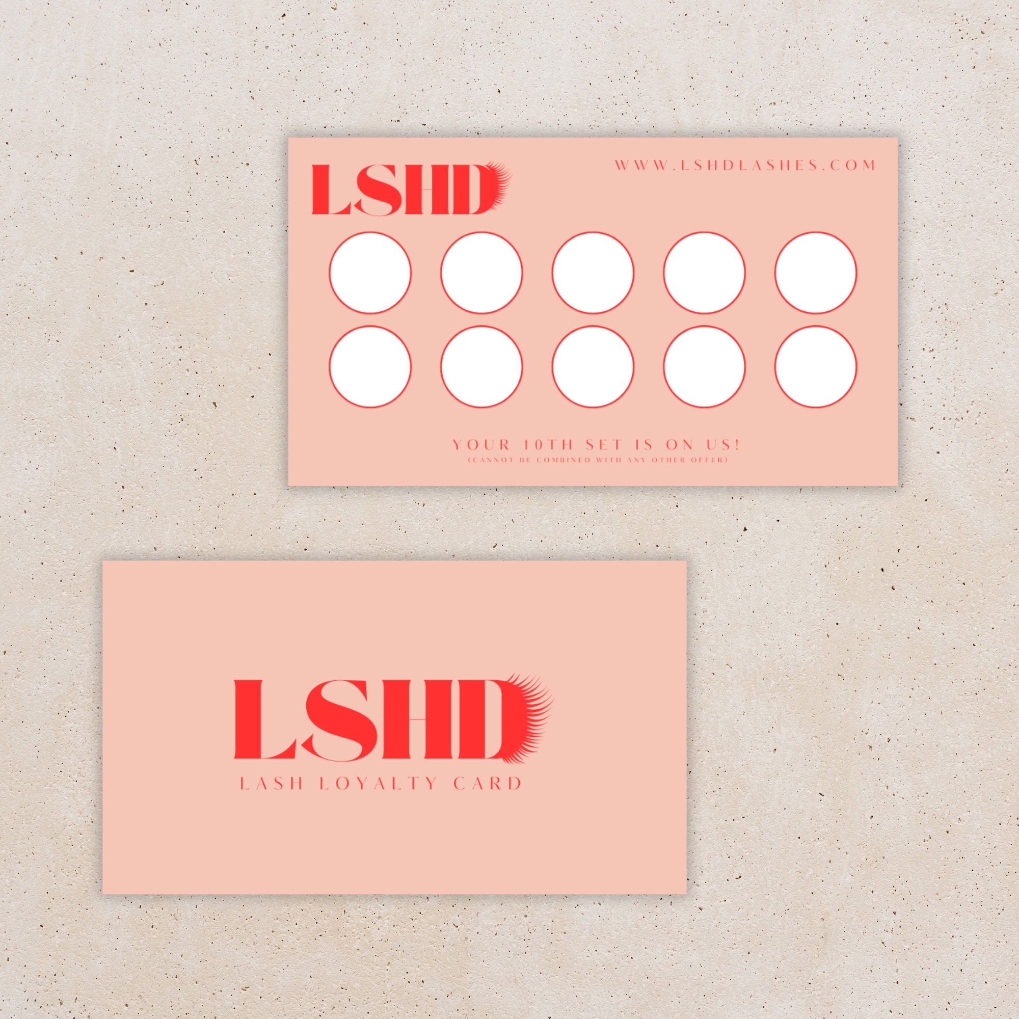 Lash Service Loyalty Card Design Editable Template Pink Loyalty Card ...