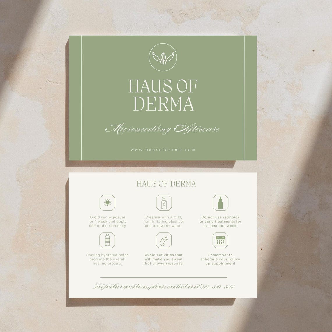 Microneedling Aftercare Card | Esthetician Care Cards | Facial Service ...