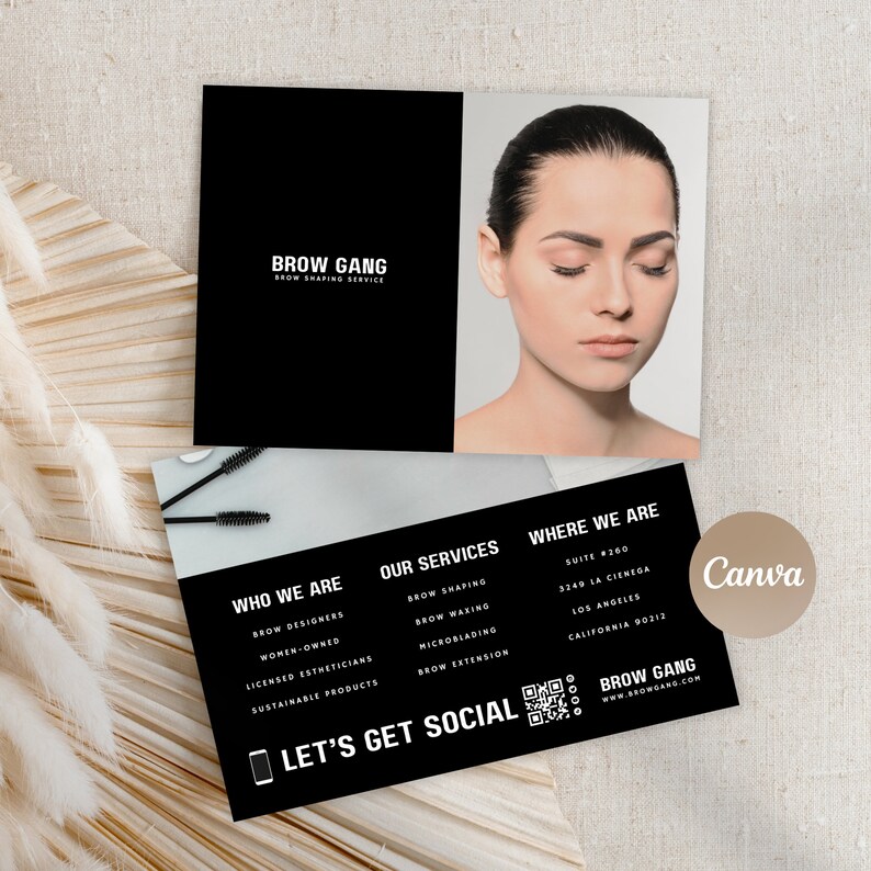 Brow Artist Business Card Flyer Design Editable Template Microblading ...