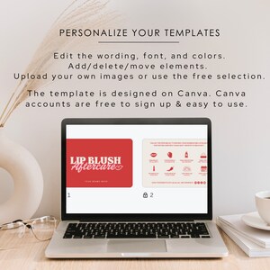 Lip Blush Service Aftercare Card Editable Template Permanent Makeup ...