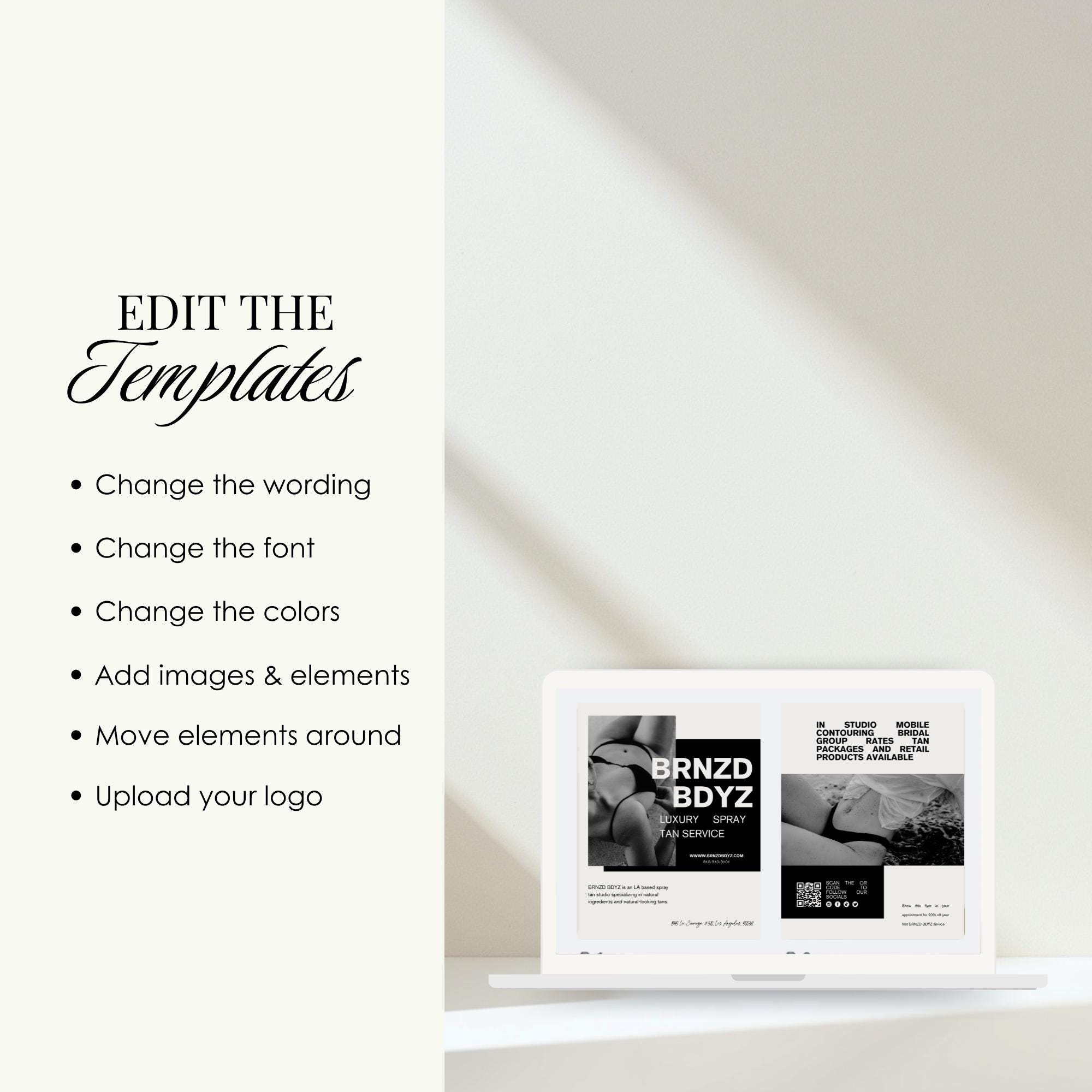Spray Tan Business Flyer Template | Printable Beauty Business Flyer ...