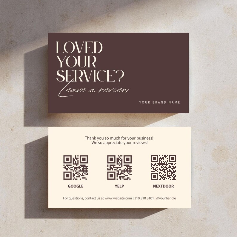 Small Business Review Card Design | Scannable QR Code Reviews Card ...