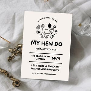 Hen Do Party Invitation Design | Hen Party E-vite | Bachelorette Party ...