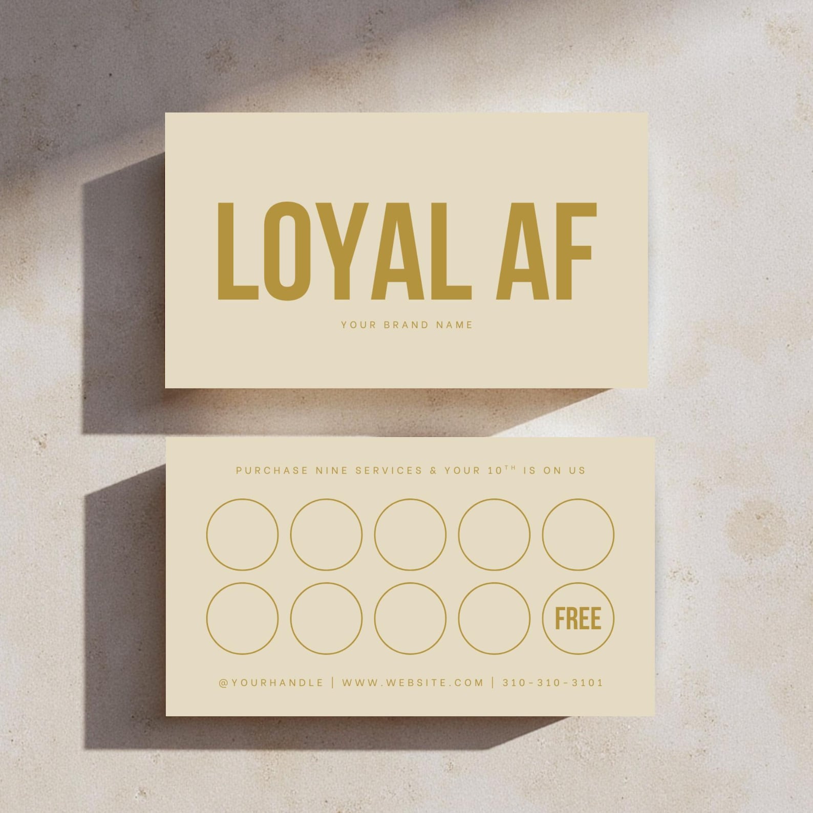 Loyalty Card Design | Gold Loyalty Card | Customer Rewards Card | Small ...