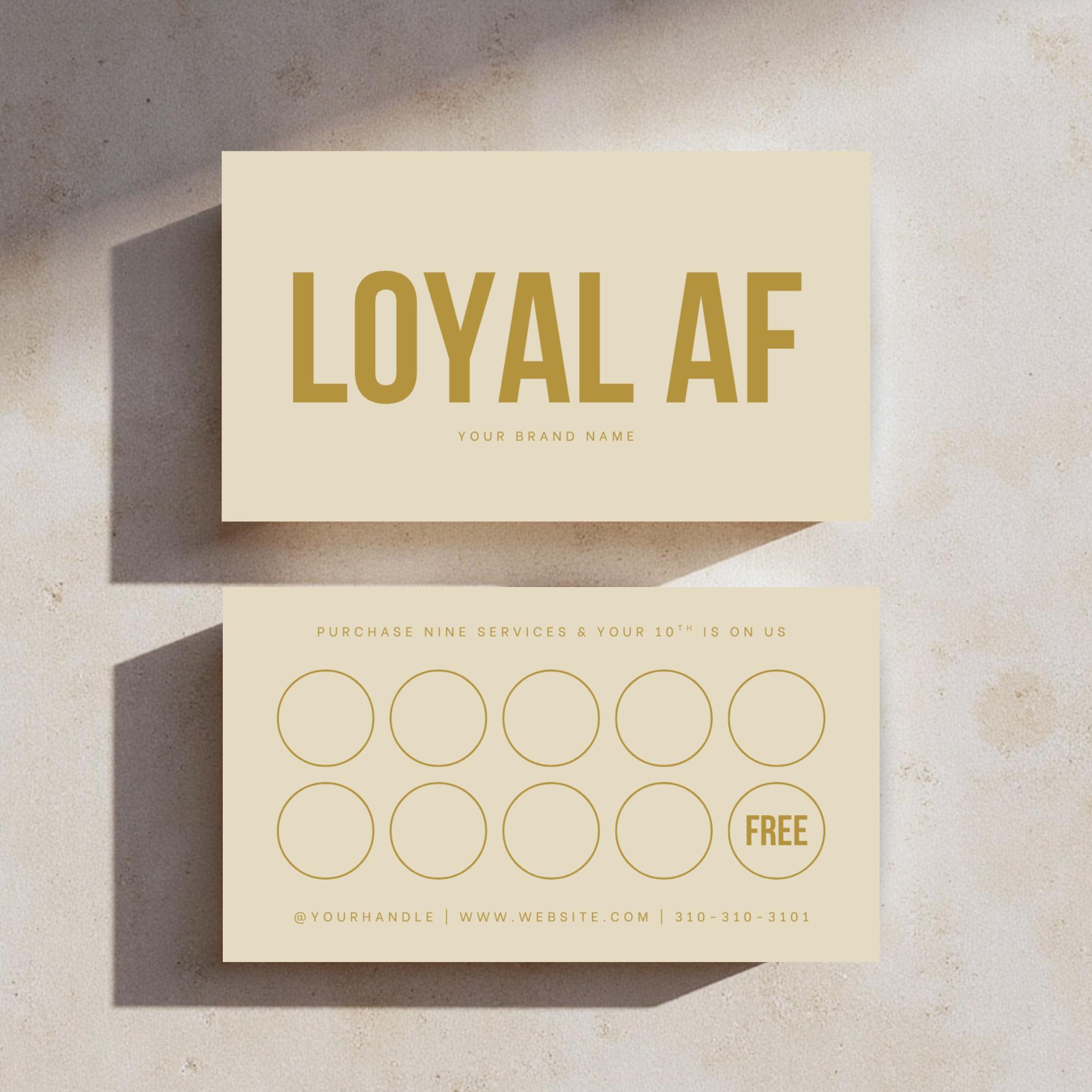 Loyalty Card Design | Gold Loyalty Card | Customer Rewards Card | Small ...