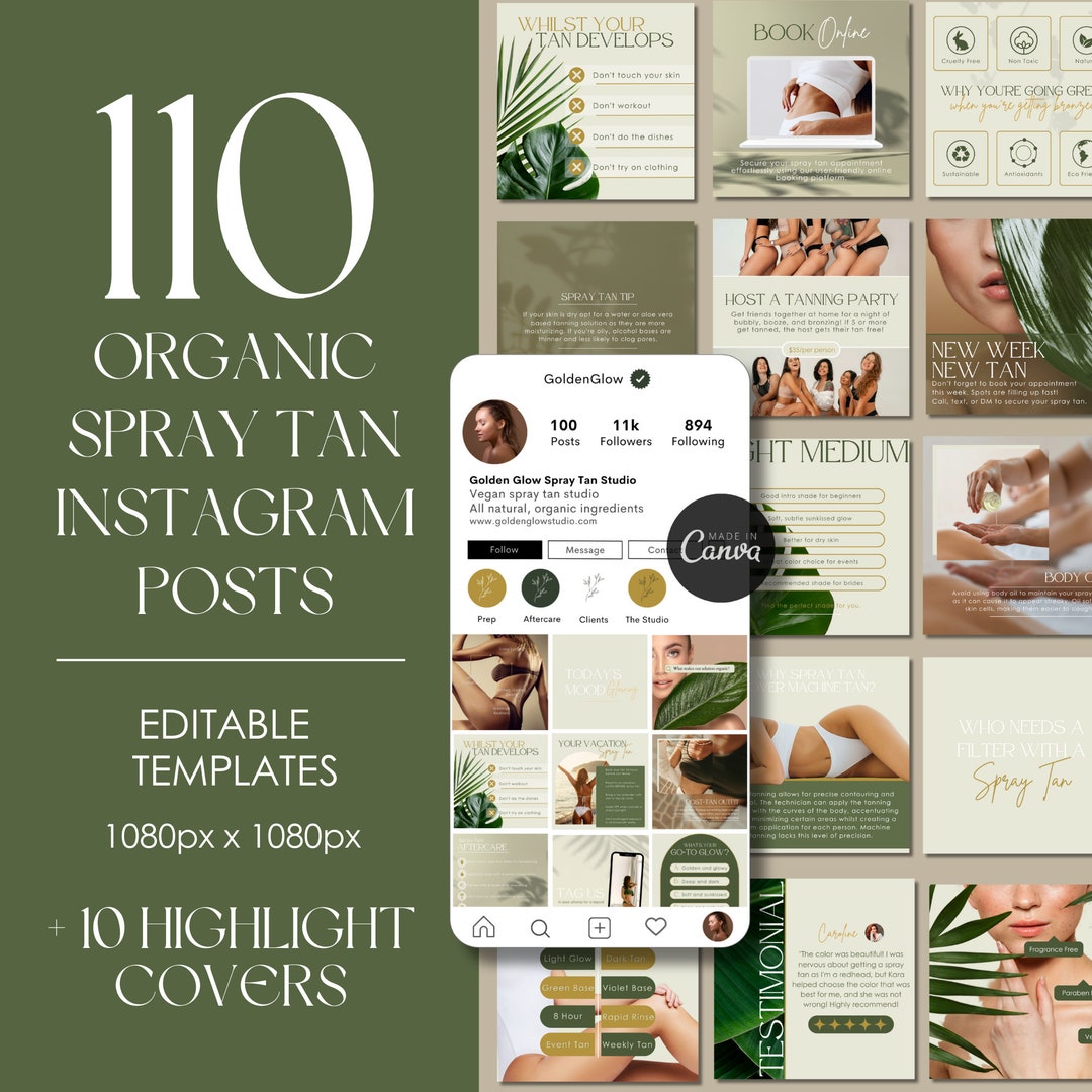 110 Spray Tan Instagram Templates | Spray Tan Social Media Posts ...