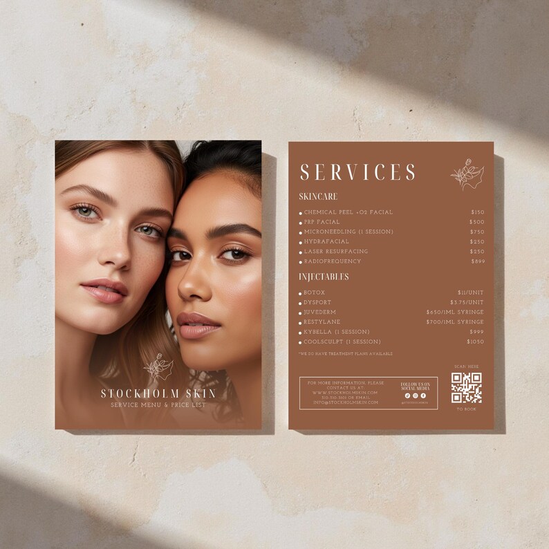 Esthetician Price List | Skincare Pricing & Services Menu | Medical ...