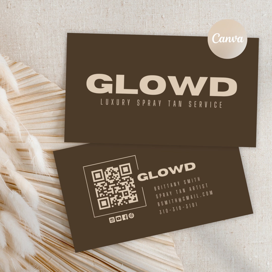 Luxury Spray Tan Service Business Card Editable Business Card Template ...