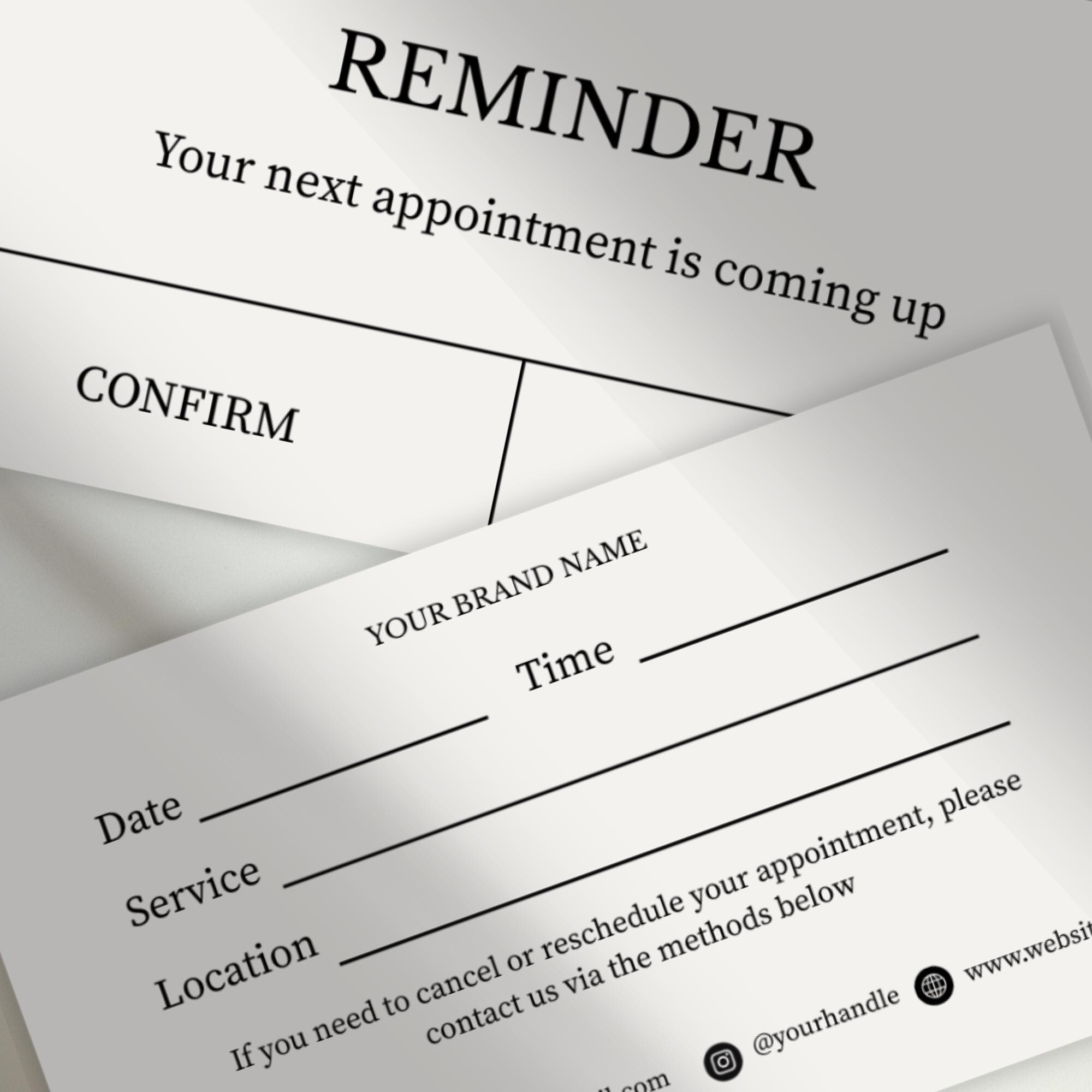 Appointment Reminder Card Design| Next Appointment Card | Beauty ...