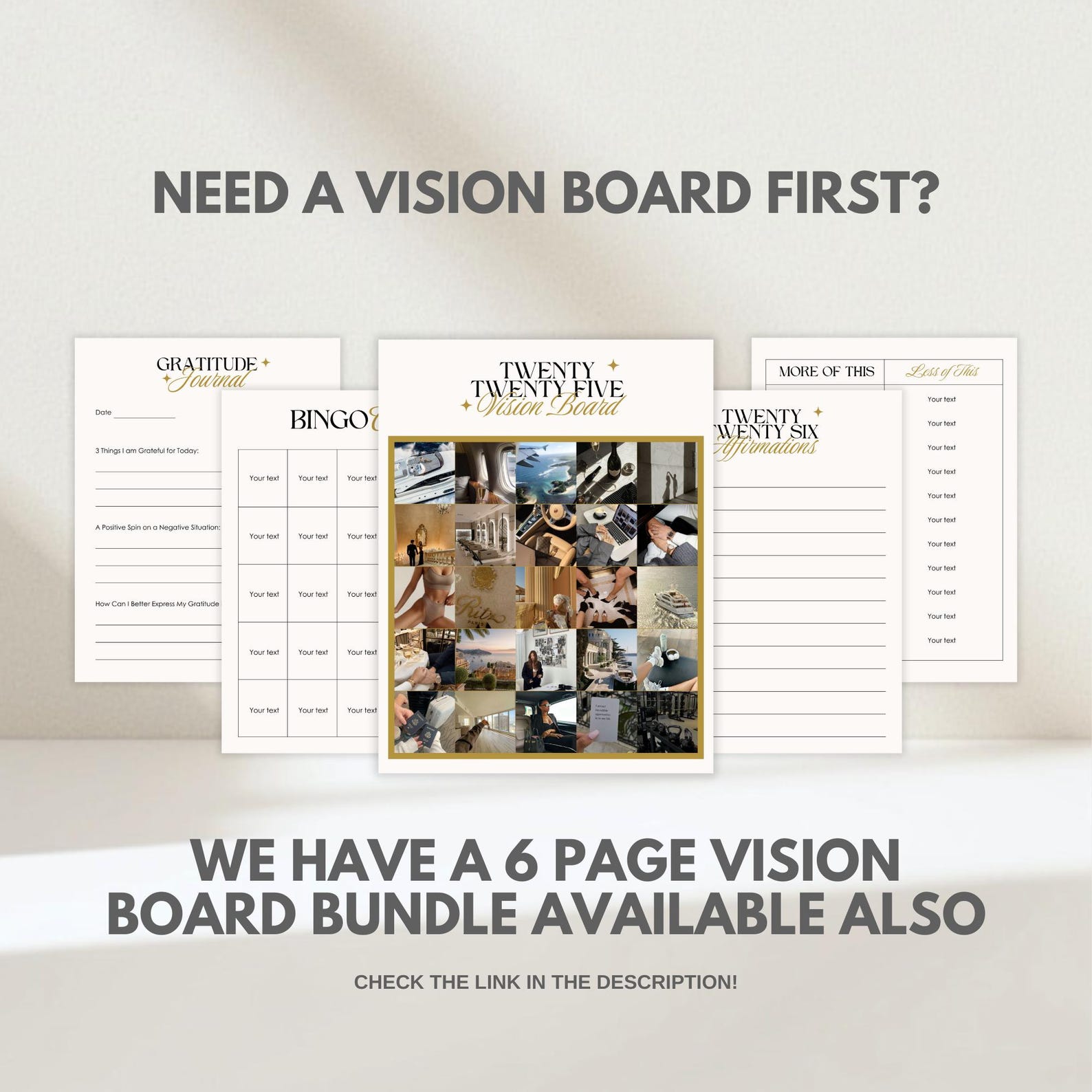 Vision Board Action Plan Template | Printable Goal Setting Worksheet ...