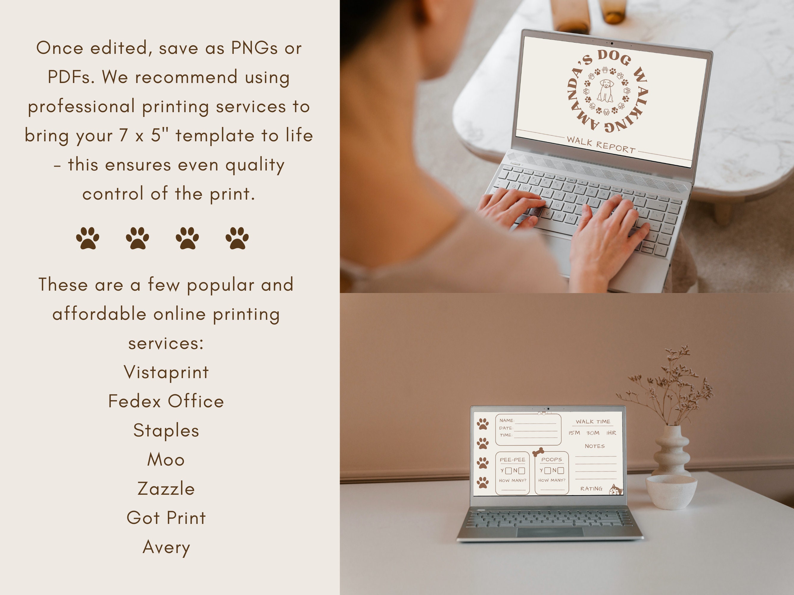 Dog Walking Report Card Template | Printable Pet Sitting Cards | Dog ...