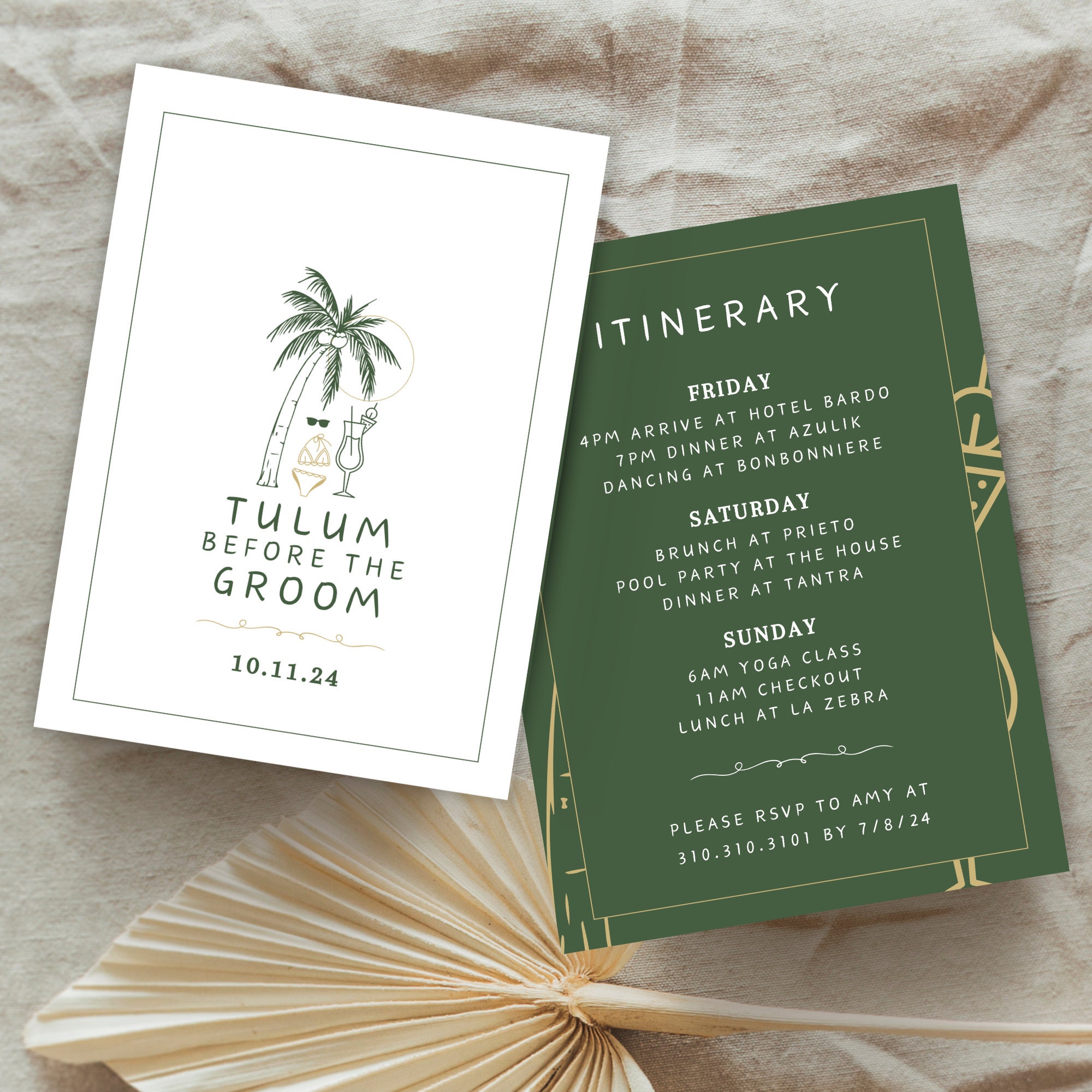 Tulum Before the Groom Bachelorette Party Invitation & Itinerary ...