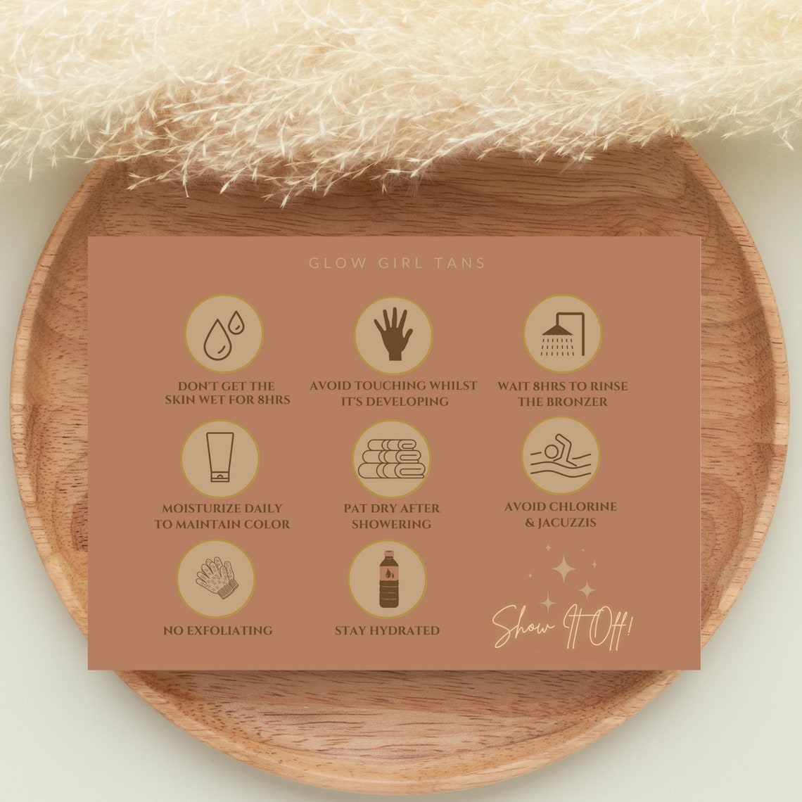 Spray Tan Artist Aftercare Card Editable Template Client Care Cards ...