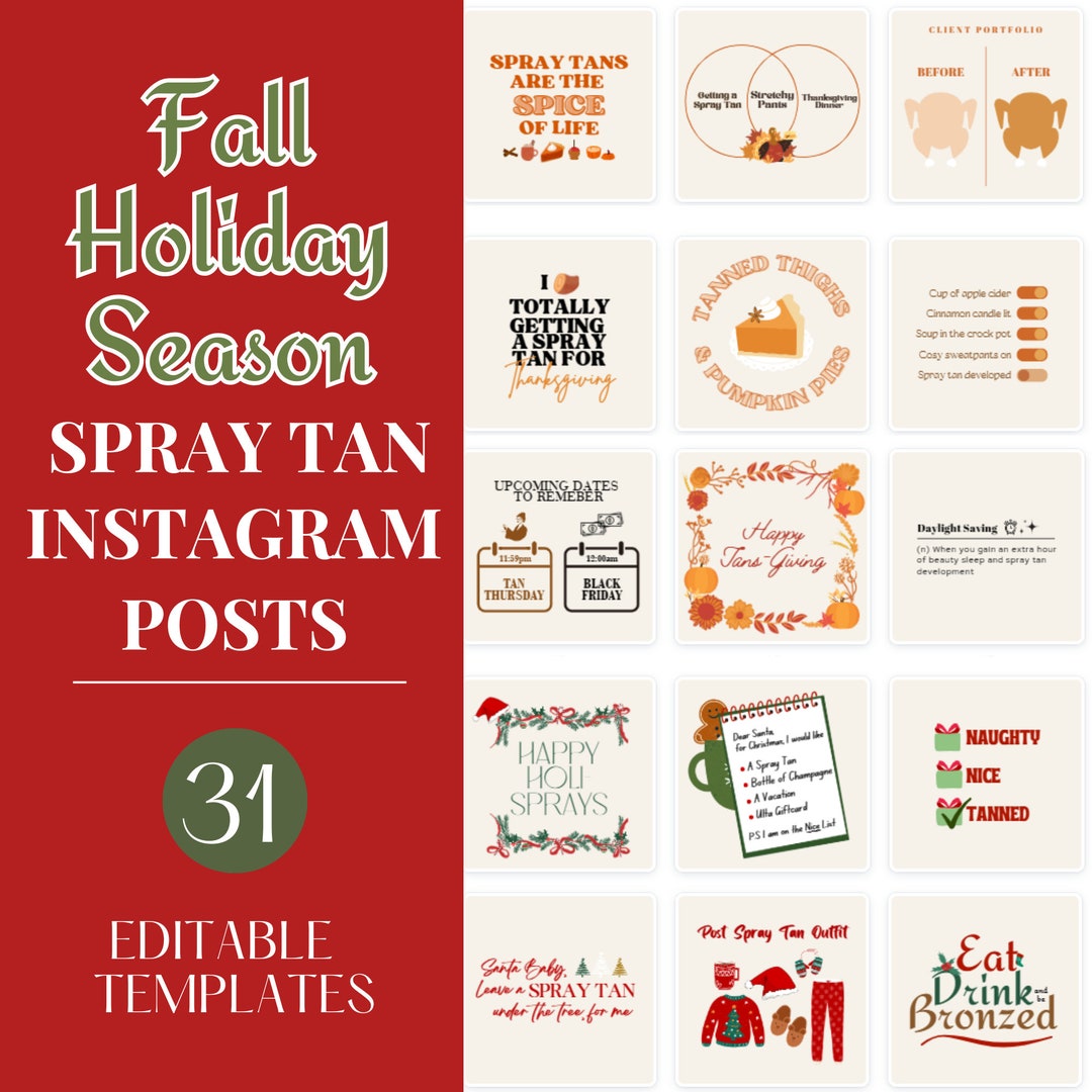 31 Festive Holiday Season Themed Spray Tan Business Instagram Posts ...