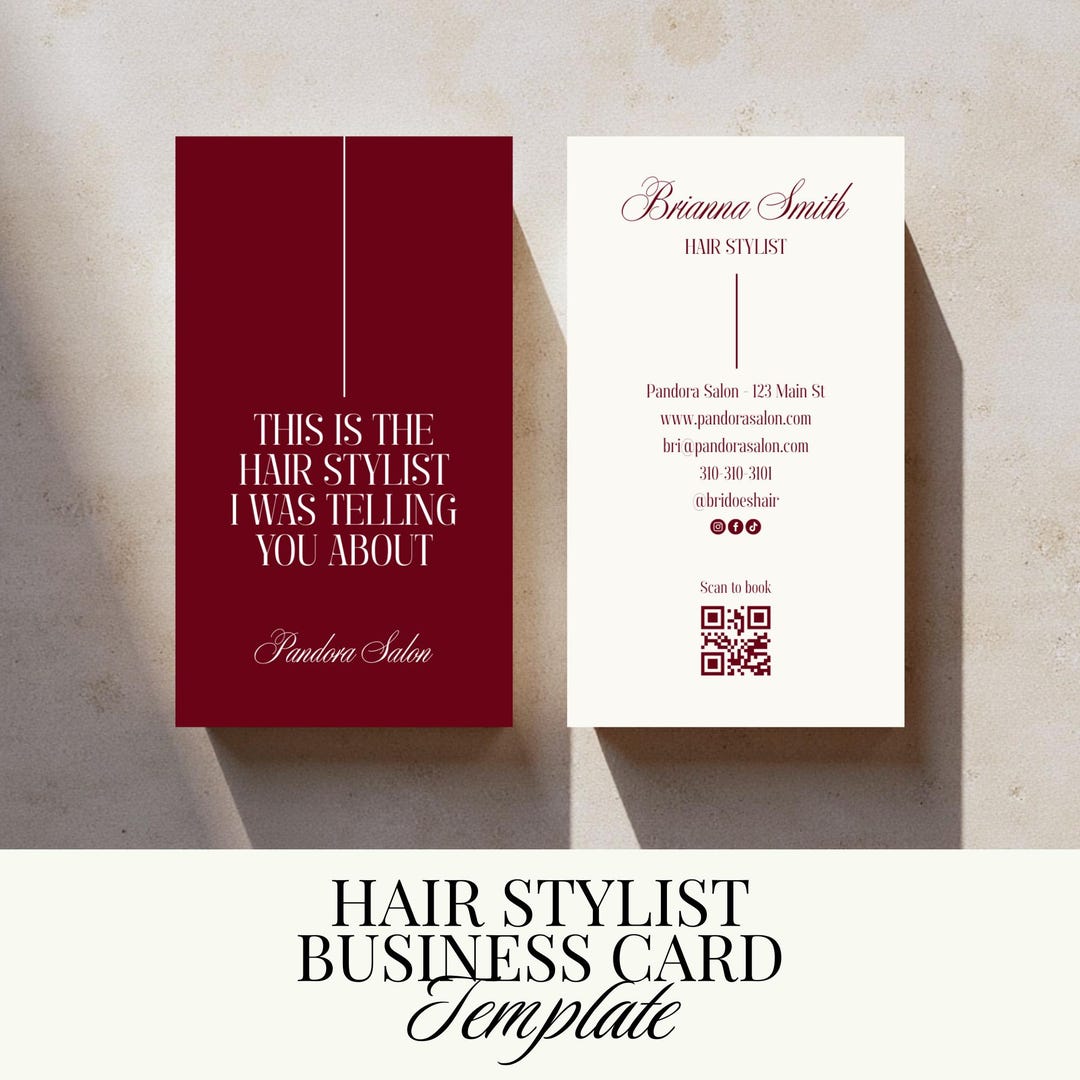 Hair Stylist Business Card Template | Printable Beauty Business Cards ...