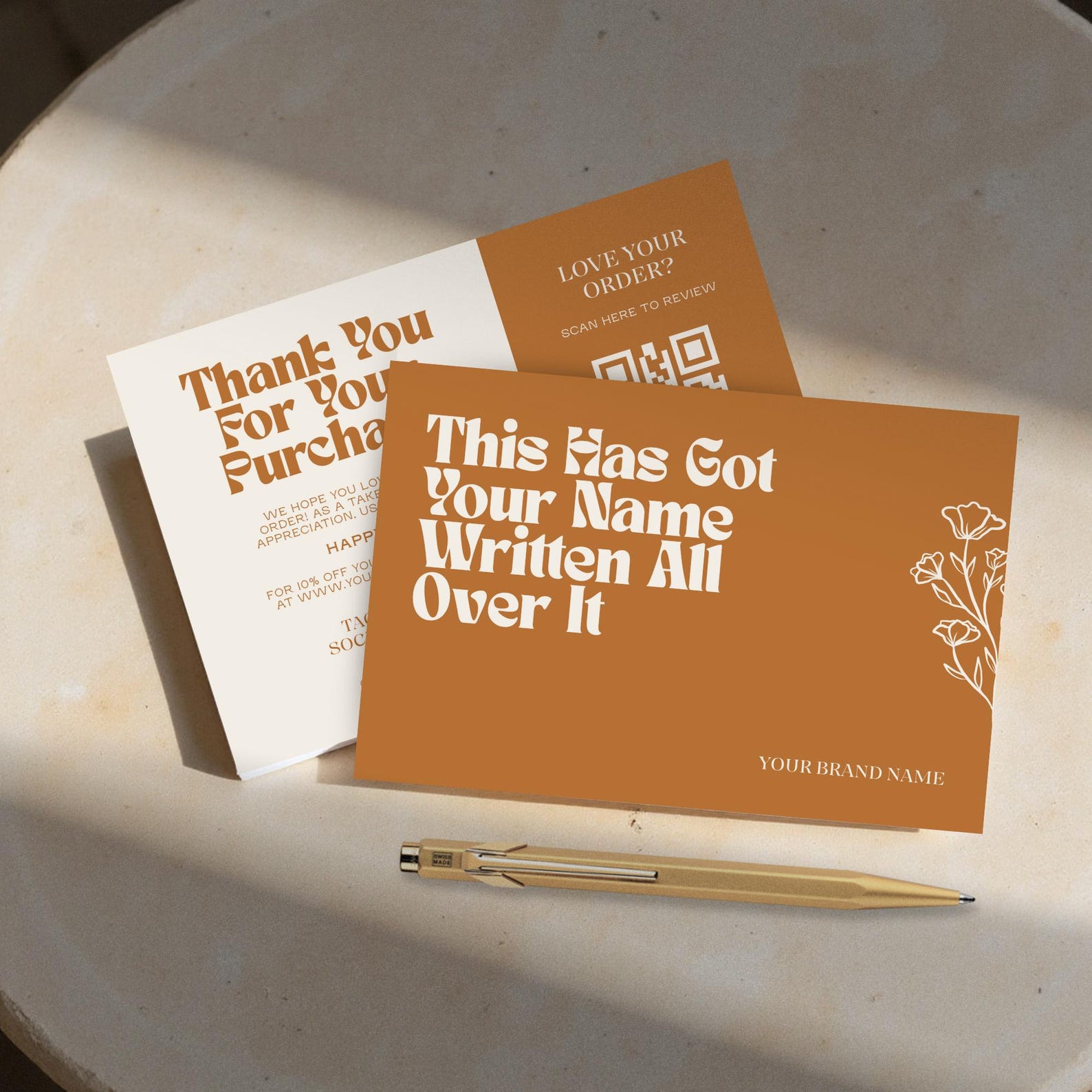 Retro Thank You Order Card Design | Package Insert Card | Small ...