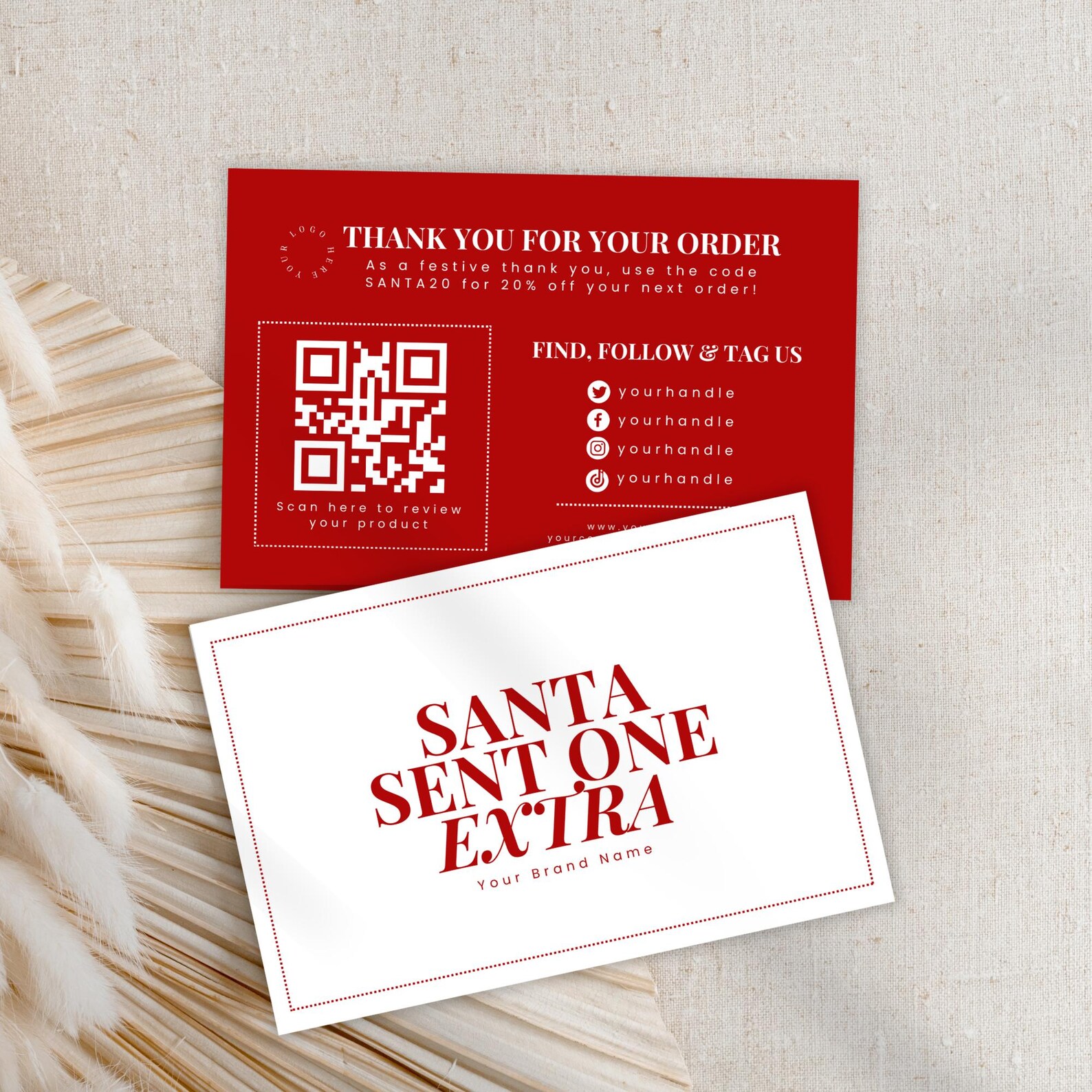 Christmas Thank You Order Card Package Insert Order Insert Card ...