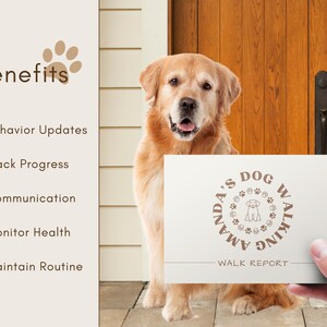 Dog Walking Report Card Template | Printable Pet Sitting Cards | Dog ...