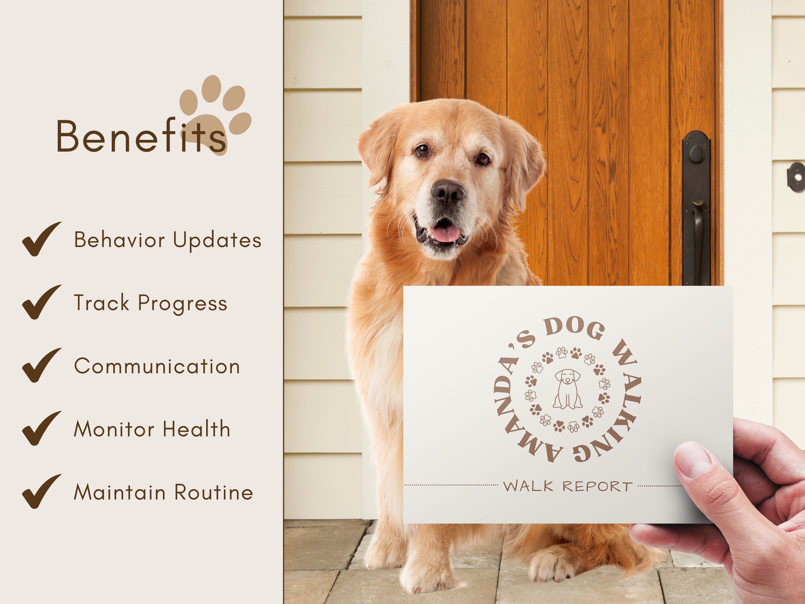 Dog Walking Report Card Template | Printable Pet Sitting Cards | Dog ...