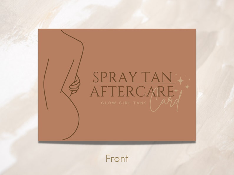 Spray Tan Artist Aftercare Card Editable Template Client - Etsy