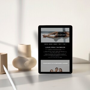 Spray Tan Business Canva Website | Editable Template | One Page Canva ...