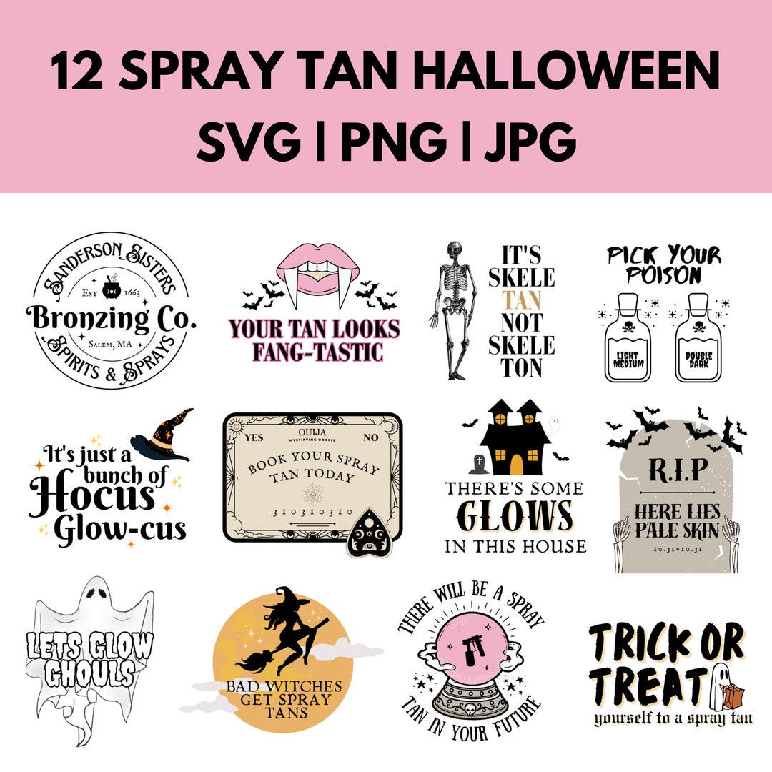 Spray Tan Halloween Svg Bundle | Spray Tan Pngs | Pink Halloween Svg ...