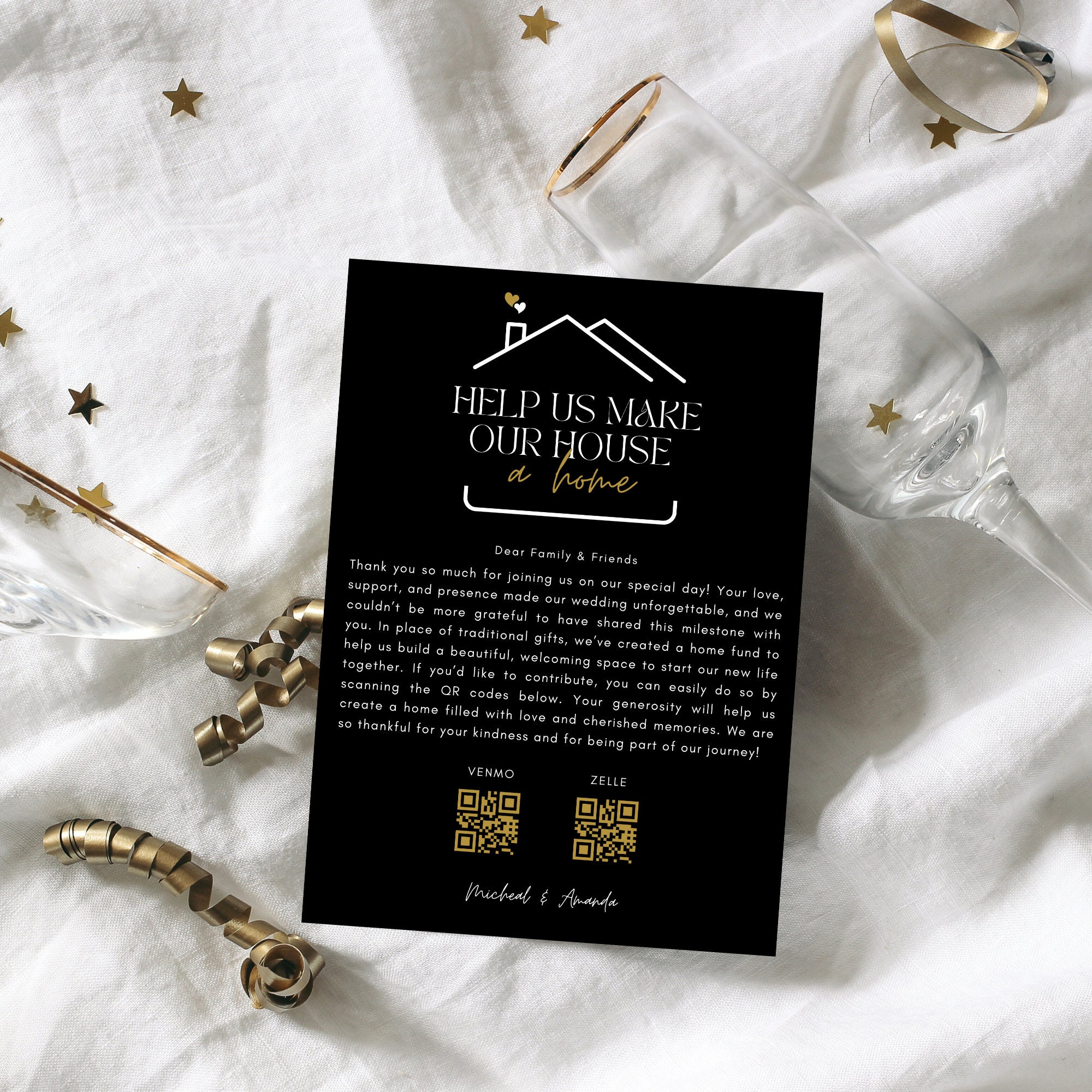 Home Fund Wedding QR Code Sign | Wedding Gift Sign | Editable Template ...